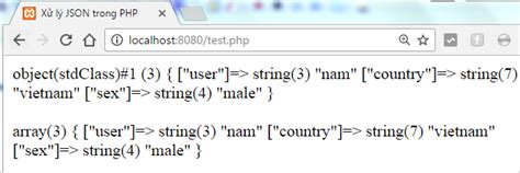 xử lý json trong php