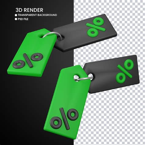 Premium Psd 3d Rendering Of Cute Discount Tags