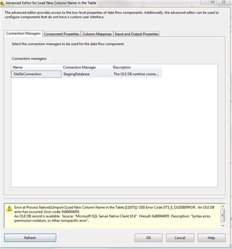 Ssis Ole Db Command To Update A Table Stack Overflow