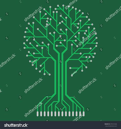 Electronic Circuit Form Tree Stock Vector Royalty Free 470141636 Shutterstock