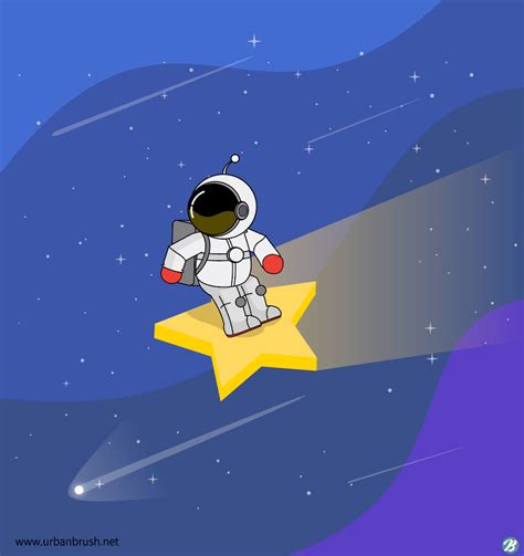 우주인 서핑 일러스트 Ai 무료다운로드 Free Astronaut Surfing Vector 어반브러시