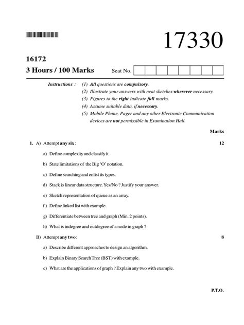 Co 3 Sem 17330 Data Structure Using C Summer 2017 Download Free Pdf Algorithms And Data