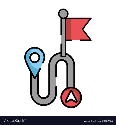 Pin Pointer Location Guide With Road Royalty Free Vector