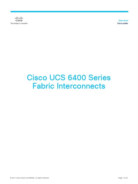Cisco Ucs 6454 Series Fabric Interconnects Datasheet C78 741116 Pdf Computer Network