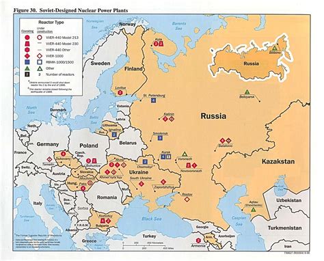 Map Of Soviet Designed Nuclear Power Plants Maps On The Web