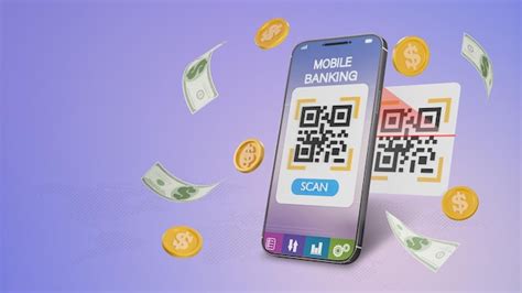 Rendu 3d De La Numérisation De Code Qr Et Du Paiement En Ligne Par Téléphone Mobile Scanner Le