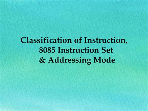 Solution Classification Of Instruction 8085 Instruction Set Addressing Solution Classification Of Instruction 8085 Instruction Set Addressing