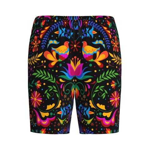 Rocae Mexican Flower Traditional1 For Mens Soft Sleep Pajama Shorts