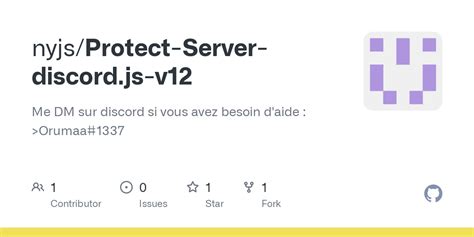 Github Nyjsprotect Server Discordjs V12 Me Dm Sur Discord Si Vous Avez Besoin Daide