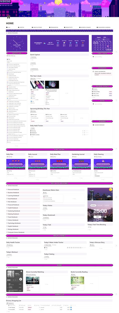 Aesthetic Pixel Design Notion Planner