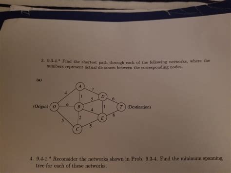 Solved 3 93 4 Find The Shortest Path Through Each Of The