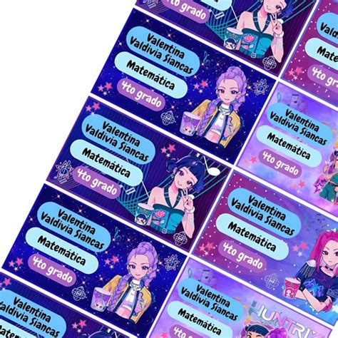 Etiqueta Escolar Para Lápiz Y Libreta Guerreras Del Kpop Envío Gratis