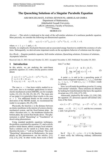 Pdf The Quenching Solutions Of A Singular Parabolic Equation