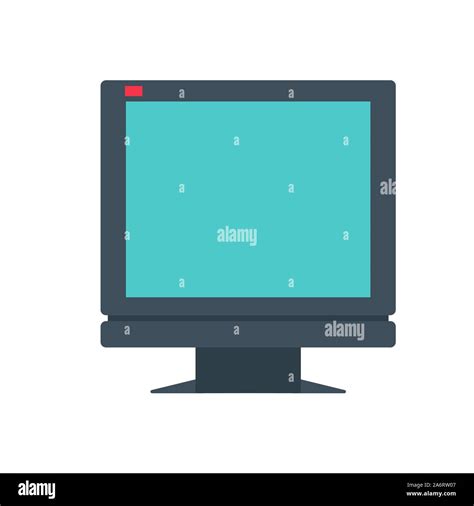 Display Monitor Vector Computer Screen Design Isolated White Blank