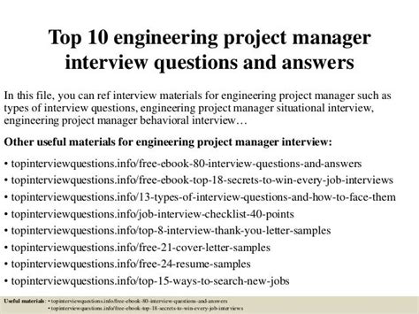 Top 10 Engineering Project Manager Interview Questions And Answers