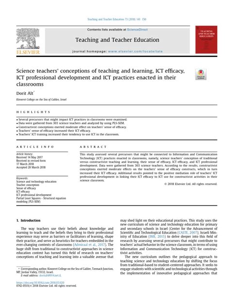 Ict Beliefs Teachers Pdf Educational Technology Constructivism Philosophy Of Education