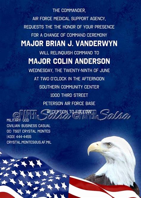 Change Of Command Invitation
