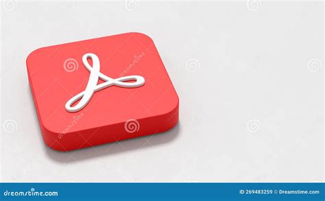 Adobe Acrobat App Icon On Gray Background With Copy Space Editorial Stock Image Illustration
