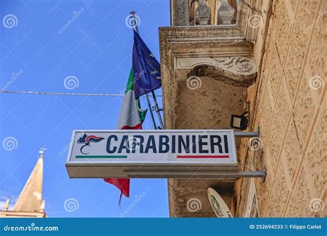 Rovigo Italy 29 July 2022 Carabinieri Sign Detail An Italian Police