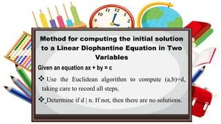 Linear Diophantine Equations Pptx