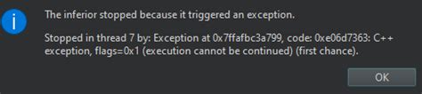 Qt Creator The Inferior Stopped Because It Triggered An Exception Qt Forum