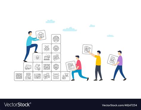 Cyber Attack Line Icons Phishing Risk Data Vector Image