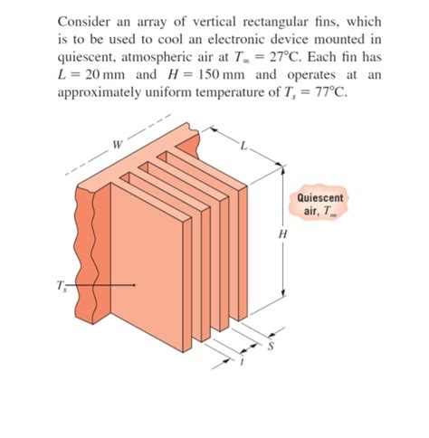 Solved Consider An Array Of Vertical Rectangular Fins Which