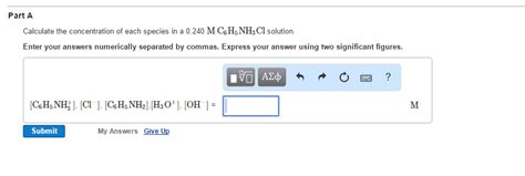 Solved Calculate The Concentration Of Each Species In A Chegg Com