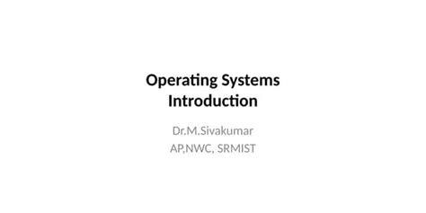 Introduction To Operating Systems Pdf