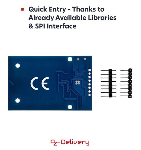 Azdelivery Rfid Kit Mfrc522 Rc522 Rf Ic Card Reader Sensor Module Rfid Chip Key Ring And S50
