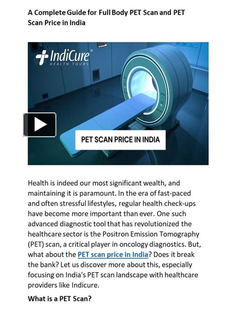 Ppt A Complete Guide For Full Body Pet Scan And Pet Scan Price In India Powerpoint