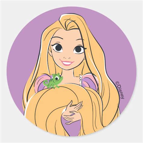 Rapunzel And Pascal Magic Moment Classic Round Sticker Zazzle