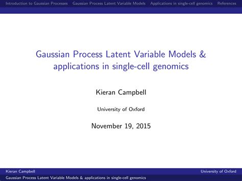 Gaussian Process Latent Variable Models And Applications In Single Cell