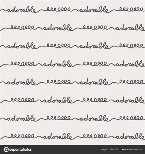Adorable Cursive Continuous Line Seamless Pattern Stock Vector Mwiederrecht 317011308