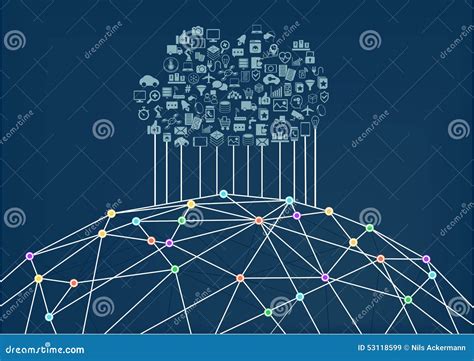 Cloud Computing Connected To The World Wide Web Internet Stock Vector Illustration Of