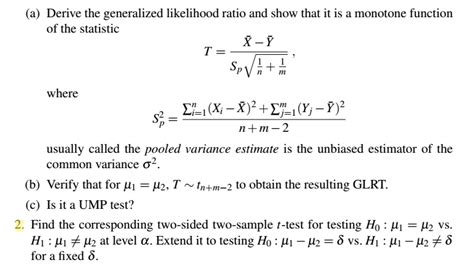 Exercise Two Sample T Tests Consider Two Chegg