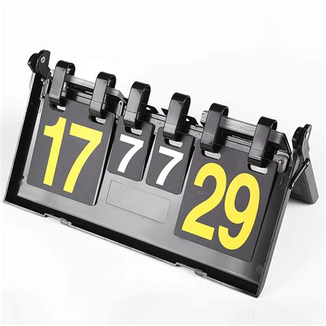 스코어 보드 플립 6 자리 및 다크 그레이 점수 탁상 플리퍼 축구 1 개 티몬