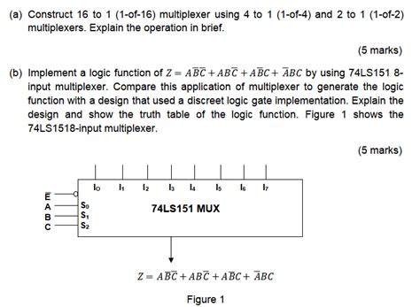 Solved A Construct 16 To 1 1 Of 16 Multiplexer Using 4