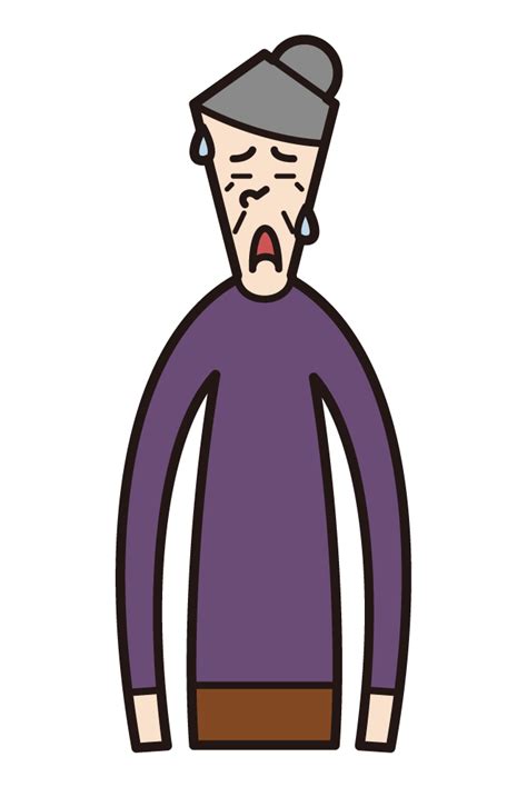 고민한 얼굴의 그림 할머니 무료 일러스트 소재집 Kukukeke