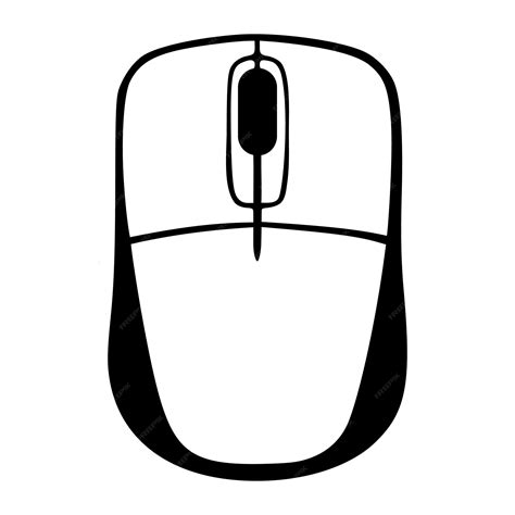 Premium Vector Wireless Computer Mouse Monochrome Vector Illustration