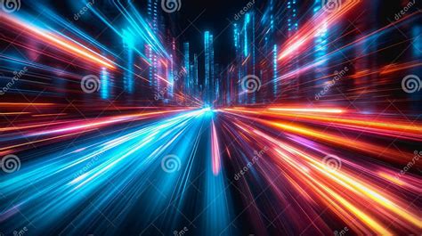 Glowing Binary Code Streams In A High Tech Futuristic Digital Scene