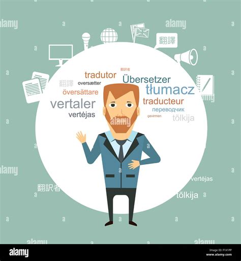 Translator Illustration Flat Modern Style Vector Design Stock Vector Image And Art Alamy