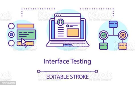 Interface Testing Concept Icon Examine Program Design Idea Thin Line Illustration Software