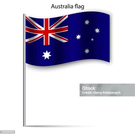 오스트레일리아 플래그스틱 은 흰색 배경에 붙어 있습니다 국기 그래픽 디자인 세계지도 아이콘입니다 벡터 그림입니다 스톡 이미지 Eps 10 0명에 대한 스톡 벡터 아트 및