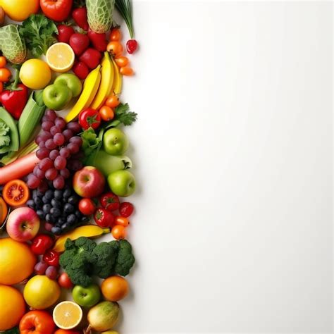 Premium Ai Image Healthy Food Fruits And Vegetables Generative Ai