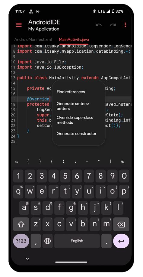 Java Code Actions Androidide Documentation
