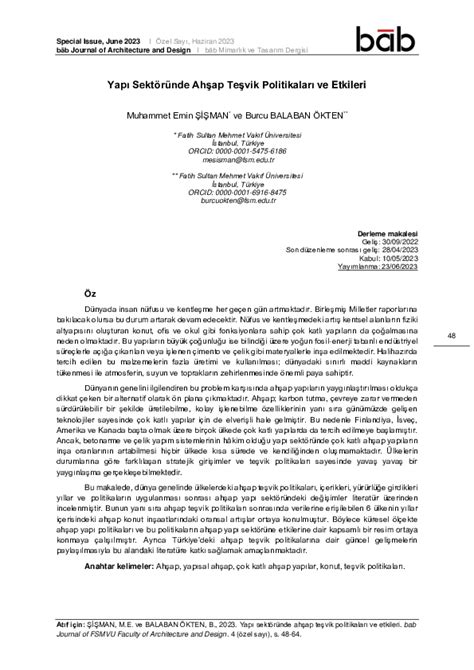 Pdf Yapı Sektöründe Ahşap Teşvik Politikaları Ve Etkileri