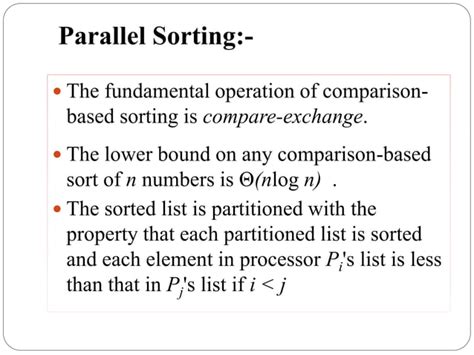 Parallel Sorting Algorithm Pptx Programming Languages Computing