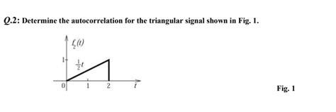 Solved Q2 Determine The Autocorrelation For The Triangular