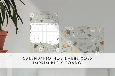 Calendario Noviembre 2023 Imprimible Y Fondo Mlc Estudio